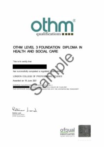 OTHM Level 3 Foundation Diploma in Health and Social Care - LCPS